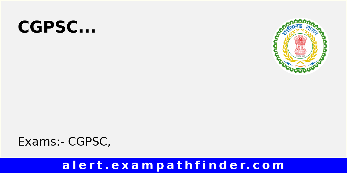 CGPSC State Engineering Service Exam 2021