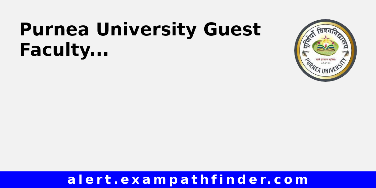 Purnea University Guest Faculty