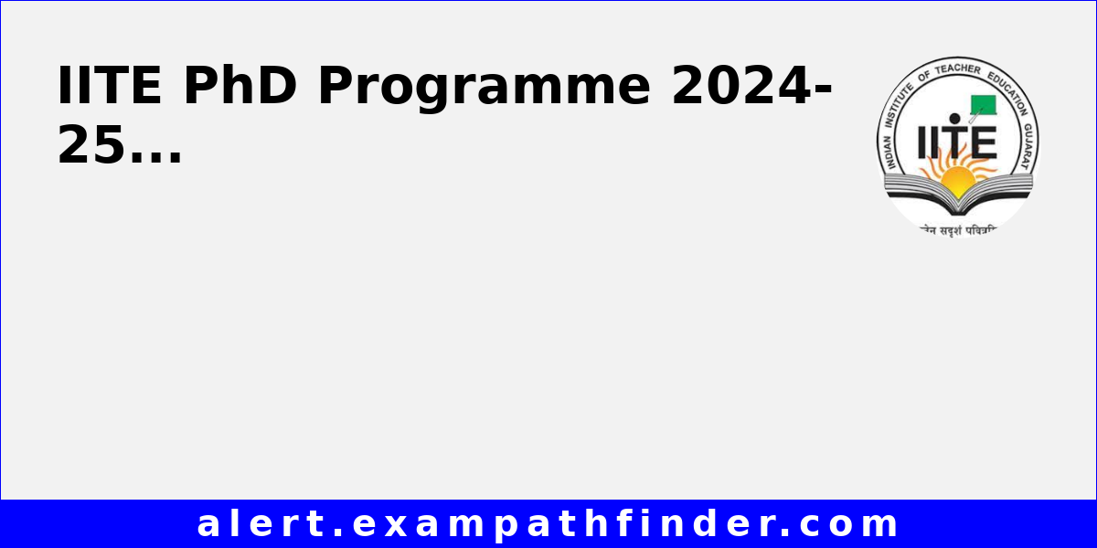 IITE PhD Programme 2024-25