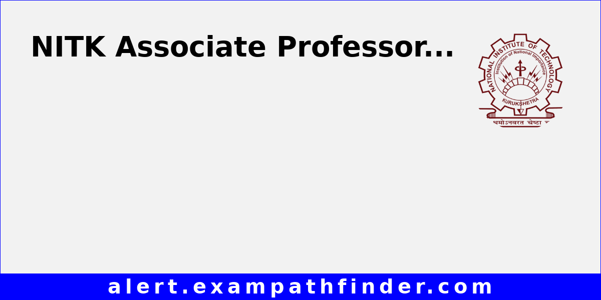 NITK Associate Professor