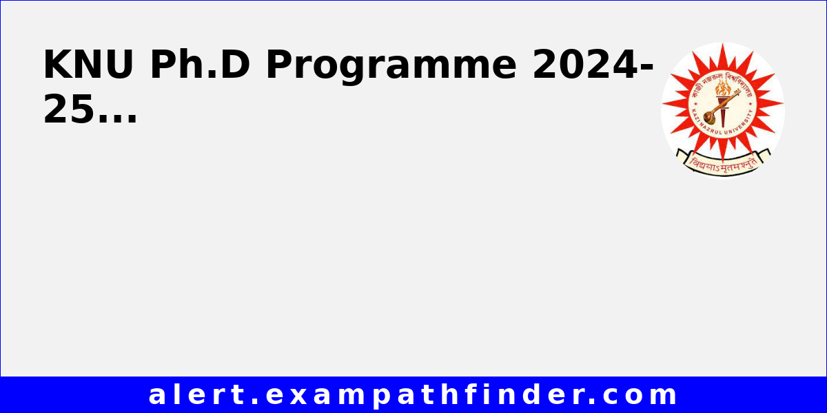 KNU Ph.D Programme 2024-25