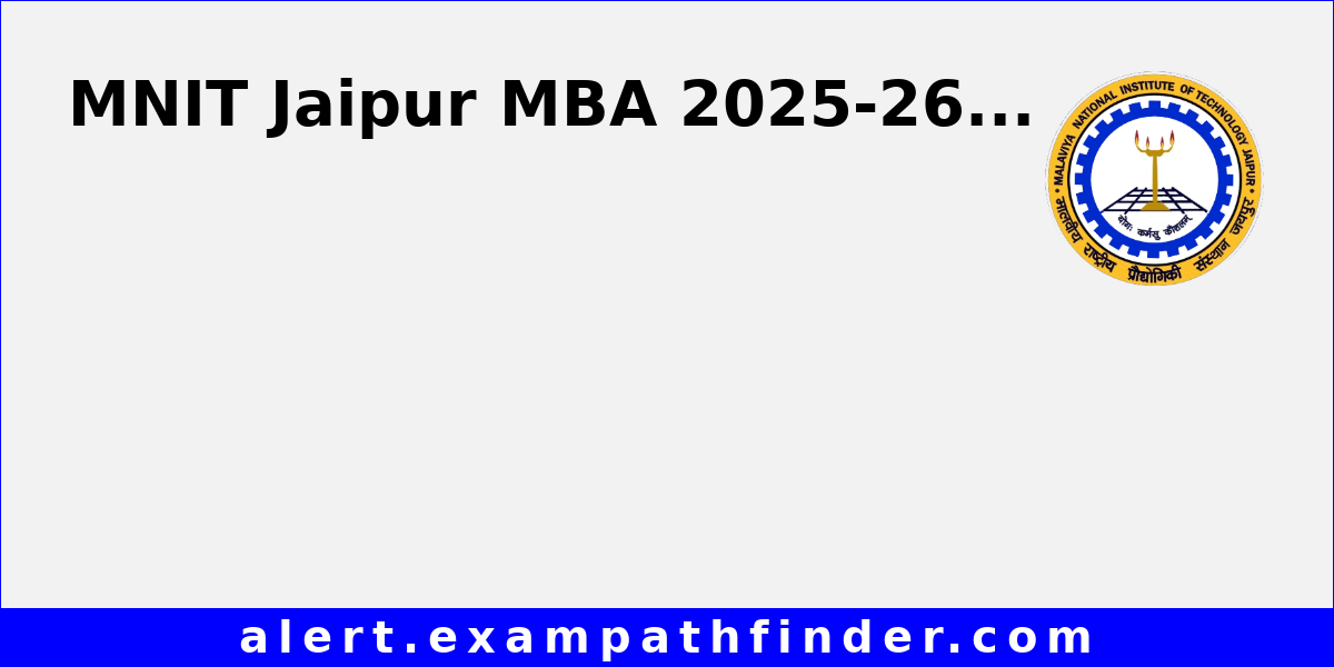 MNIT Jaipur MBA 2025-26