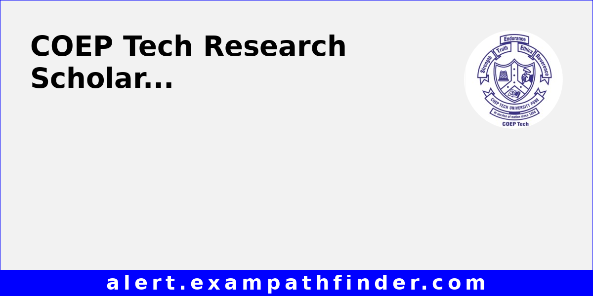 COEP Tech Research Scholar