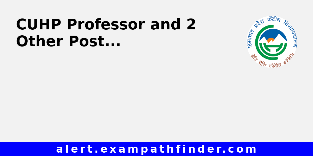 CUHP Professor and 2 Other Post