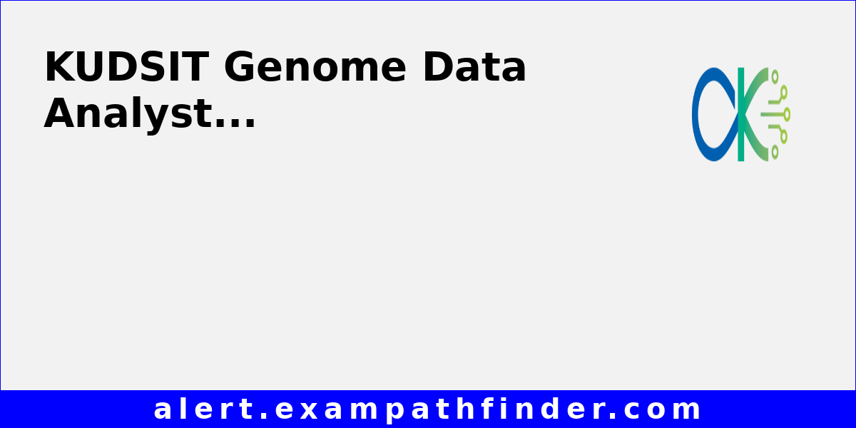 KUDSIT Genome Data Analyst