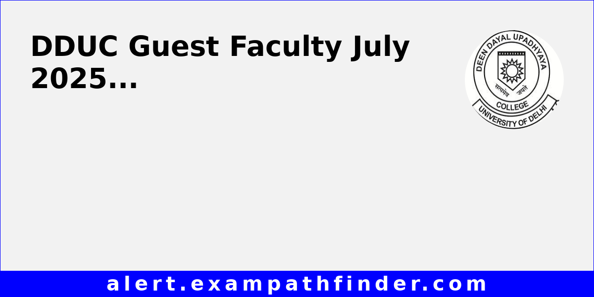 DDUC Guest Faculty July 2025