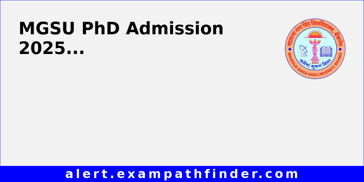 MGSU PhD Admission 2025