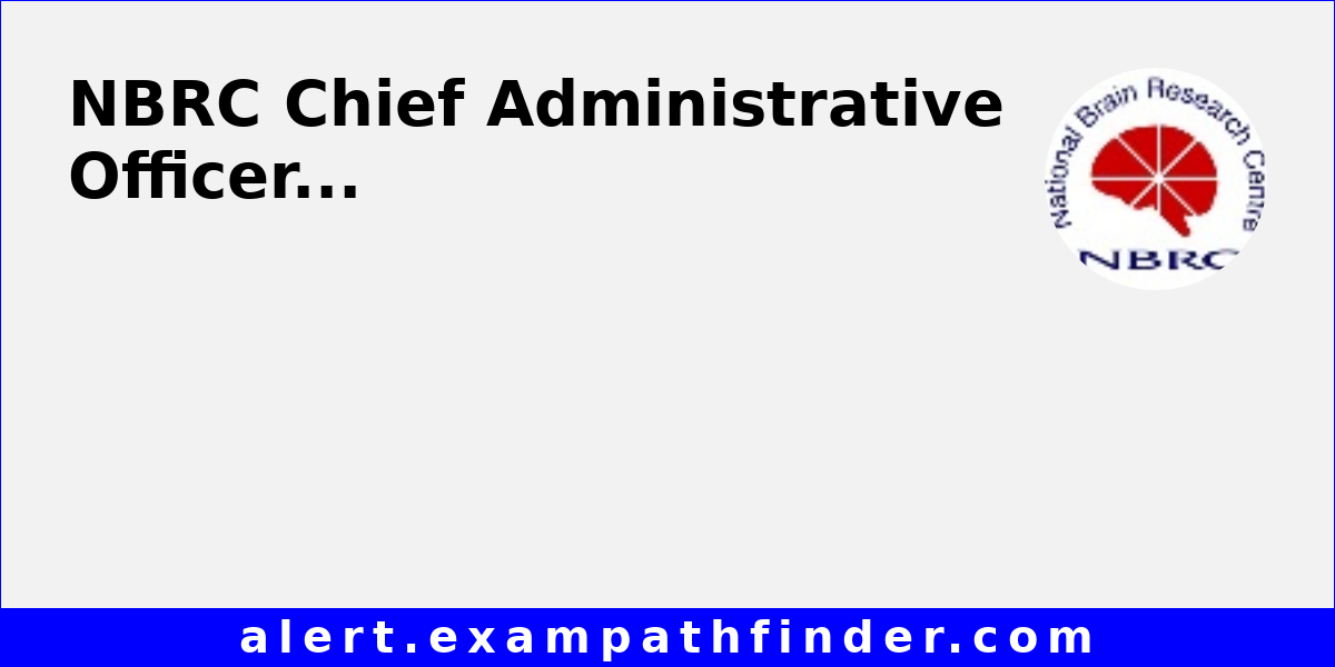 NBRC Chief Administrative Officer