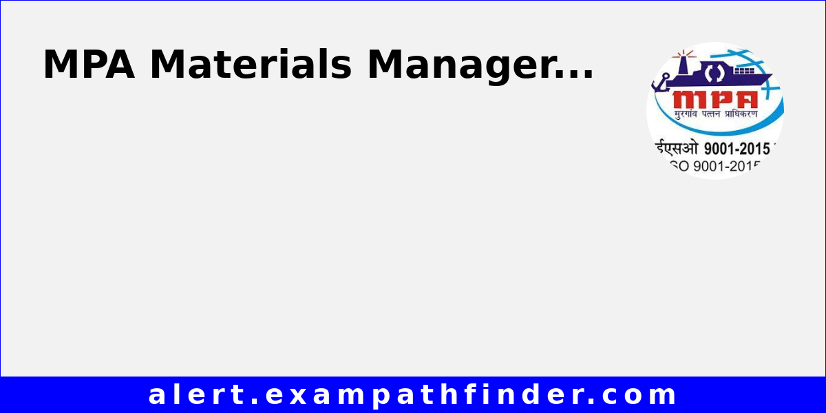 MPA Materials Manager