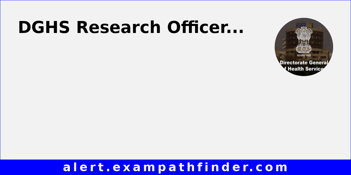 DGHS Research Officer