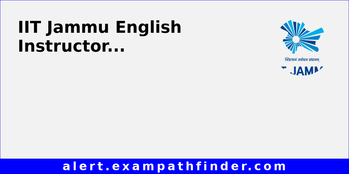 IIT Jammu English Instructor