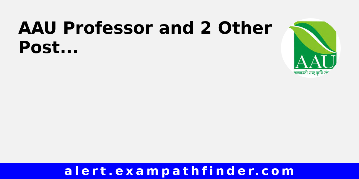 AAU Professor and 2 Other Post