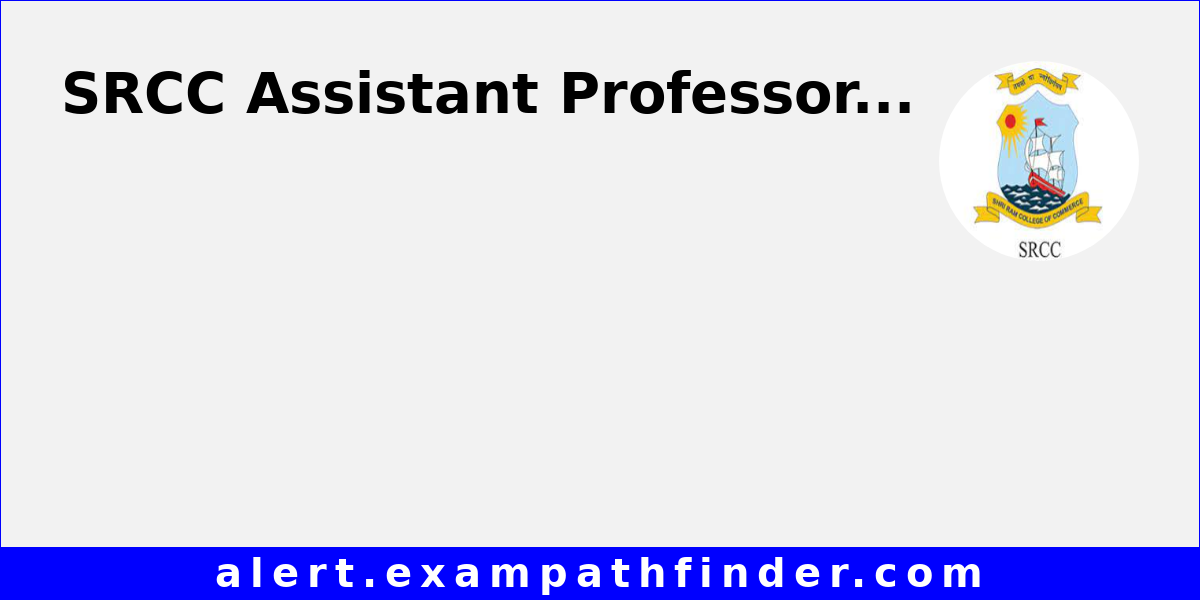 SRCC Assistant Professor