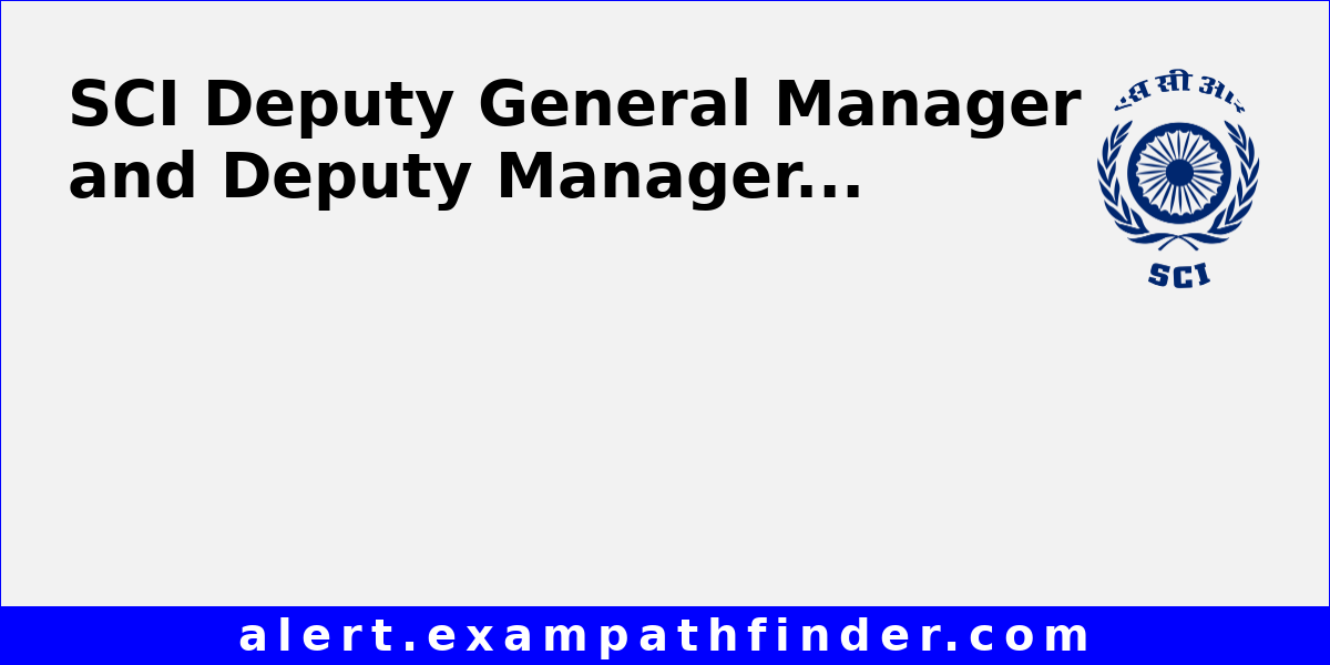 SCI Deputy General Manager and Deputy Manager