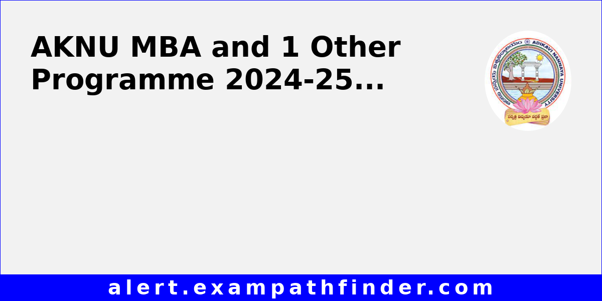 AKNU MBA and 1 Other Programme 2024-25