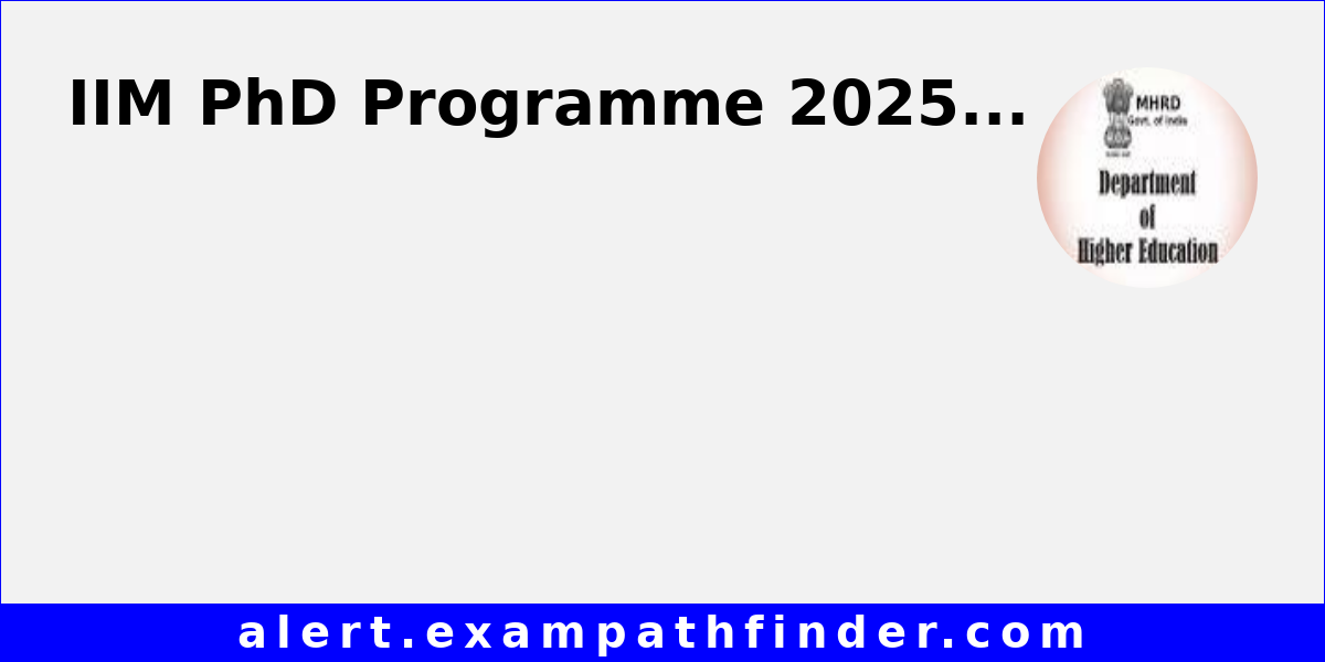 IIM PhD Programme 2025