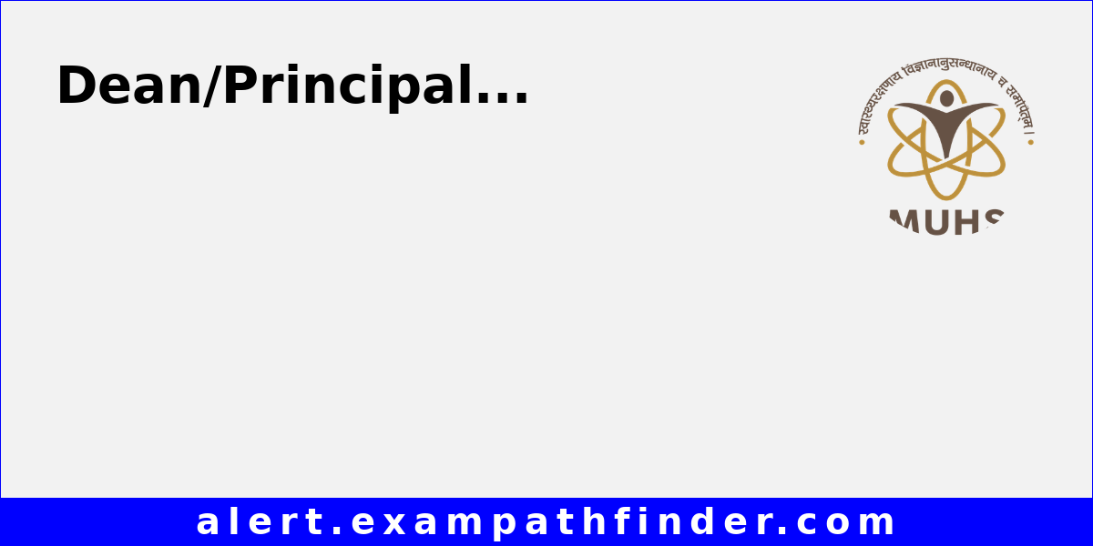 Dean/Principal and 9 Other Post in SSPM Medical College and Lifetime ...