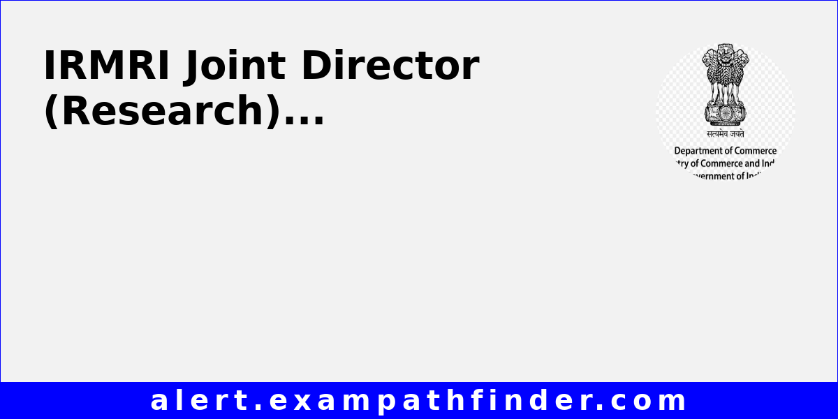 IRMRI Joint Director (Research)