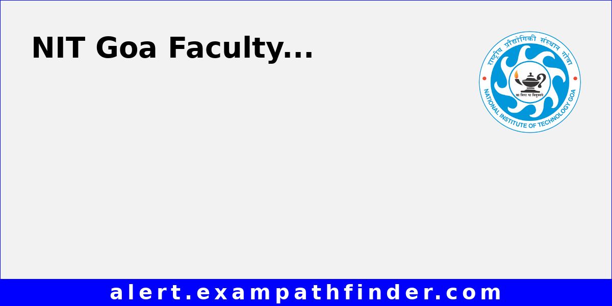 NIT Goa Faculty