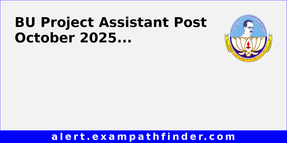 BU Project Assistant Post October 2025