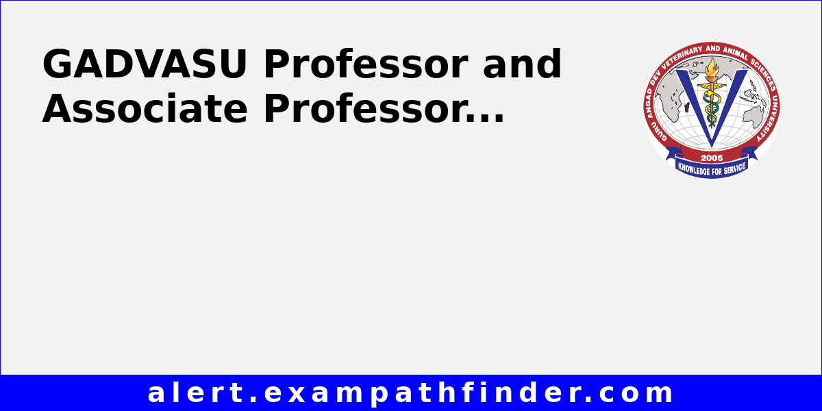 GADVASU Professor and Associate Professor