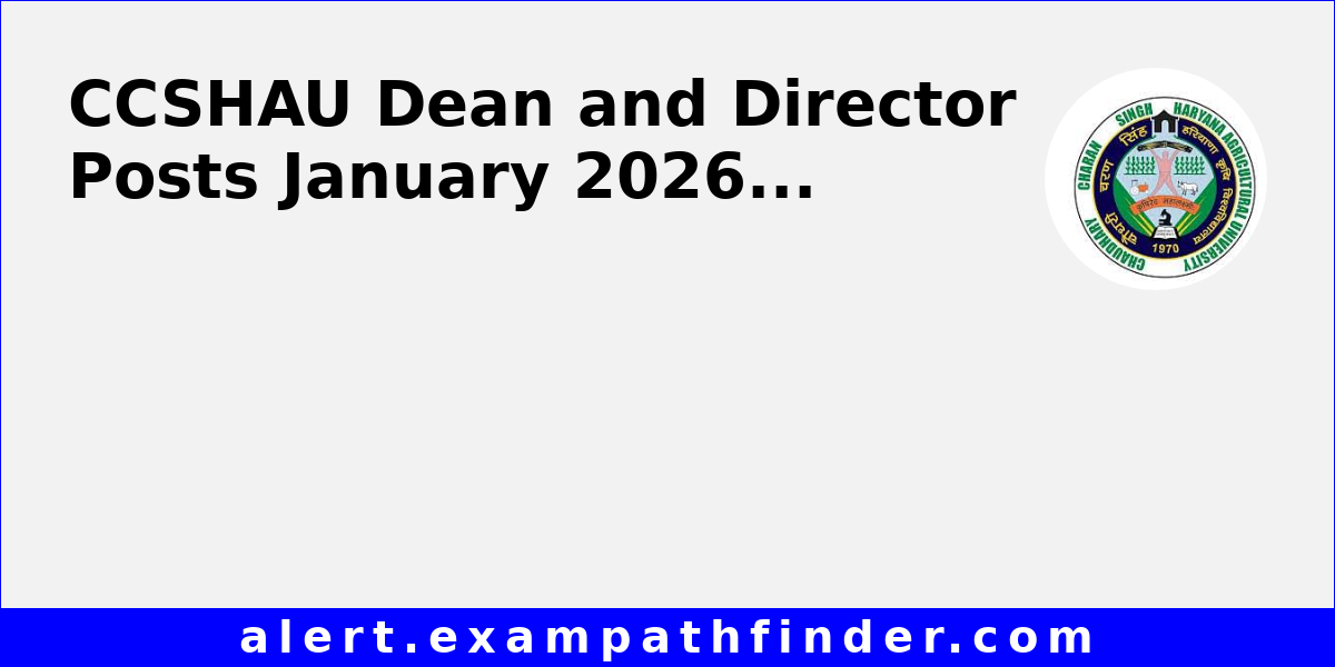 CCSHAU Dean and Director Posts January 2026