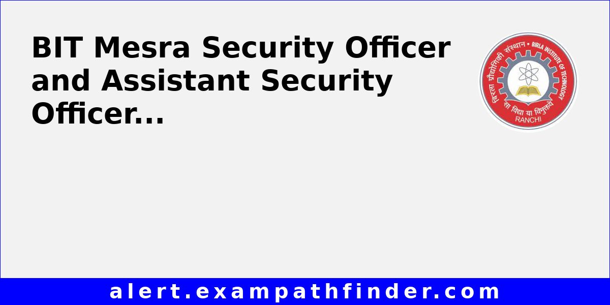 BIT Mesra Security Officer and Assistant Security Officer