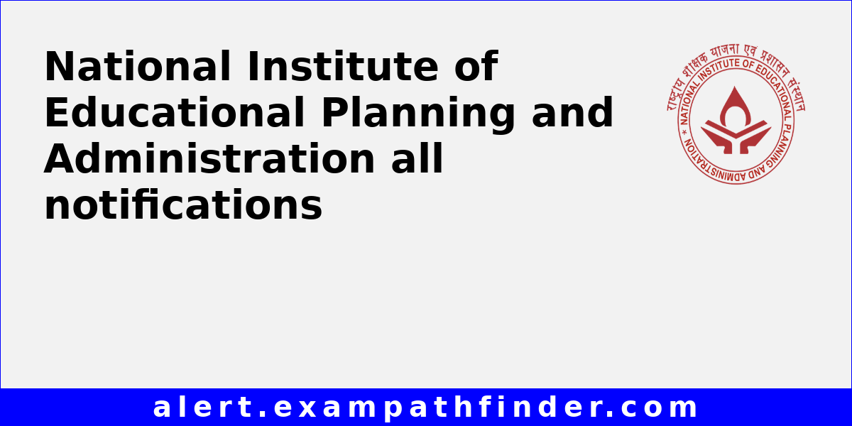 National Institute of Educational Planning and Administration - All ...