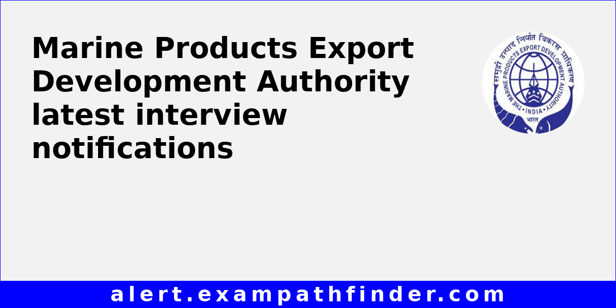 Marine Products Export Development Authority - All upcoming admission ...