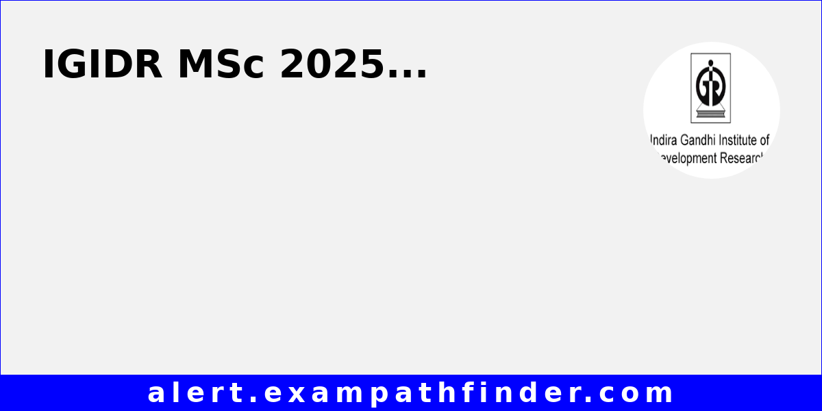 IGIDR MSc 2025