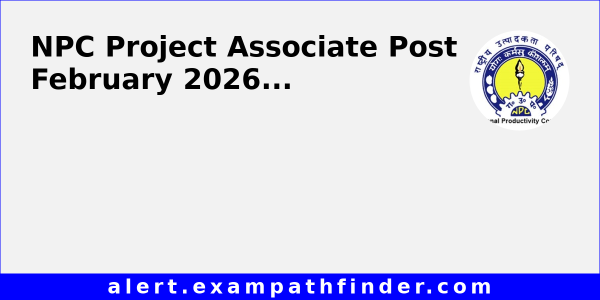 NPC Project Associate Post February 2026