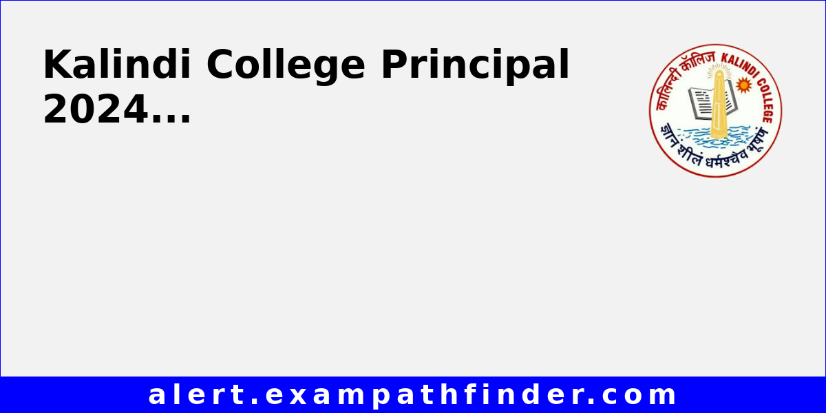 Kalindi College Principal 2024