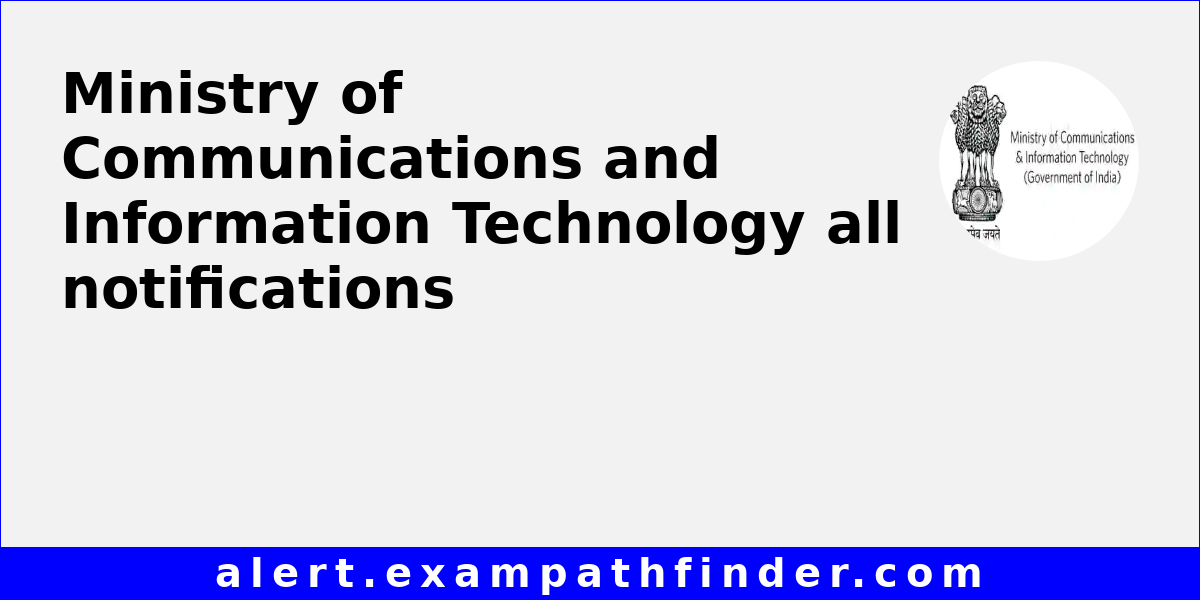 Ministry of Communications and Information Technology - All upcoming ...