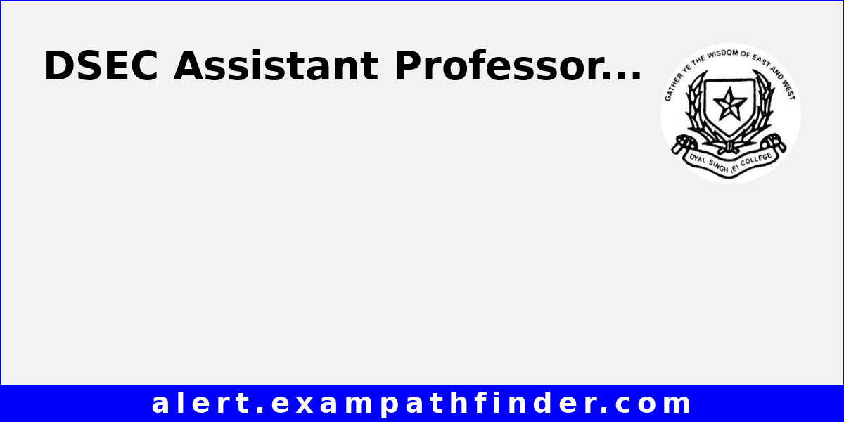 DSEC Assistant Professor