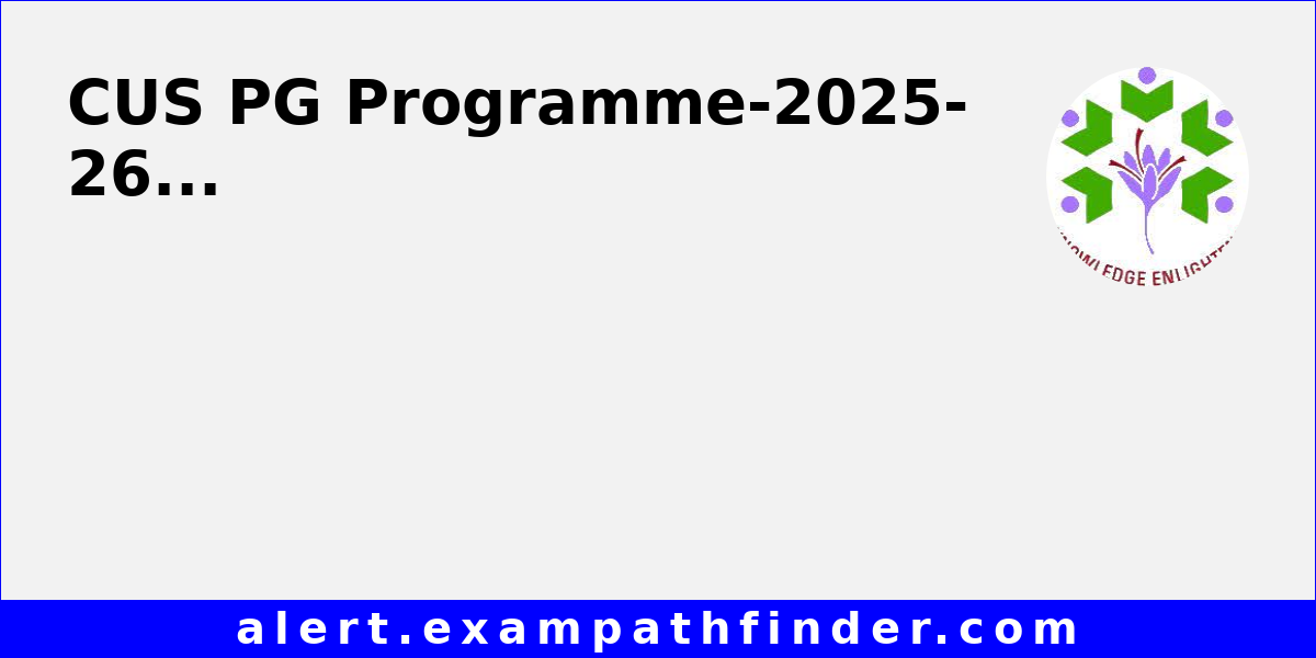 CUS PG Programme-2025-26