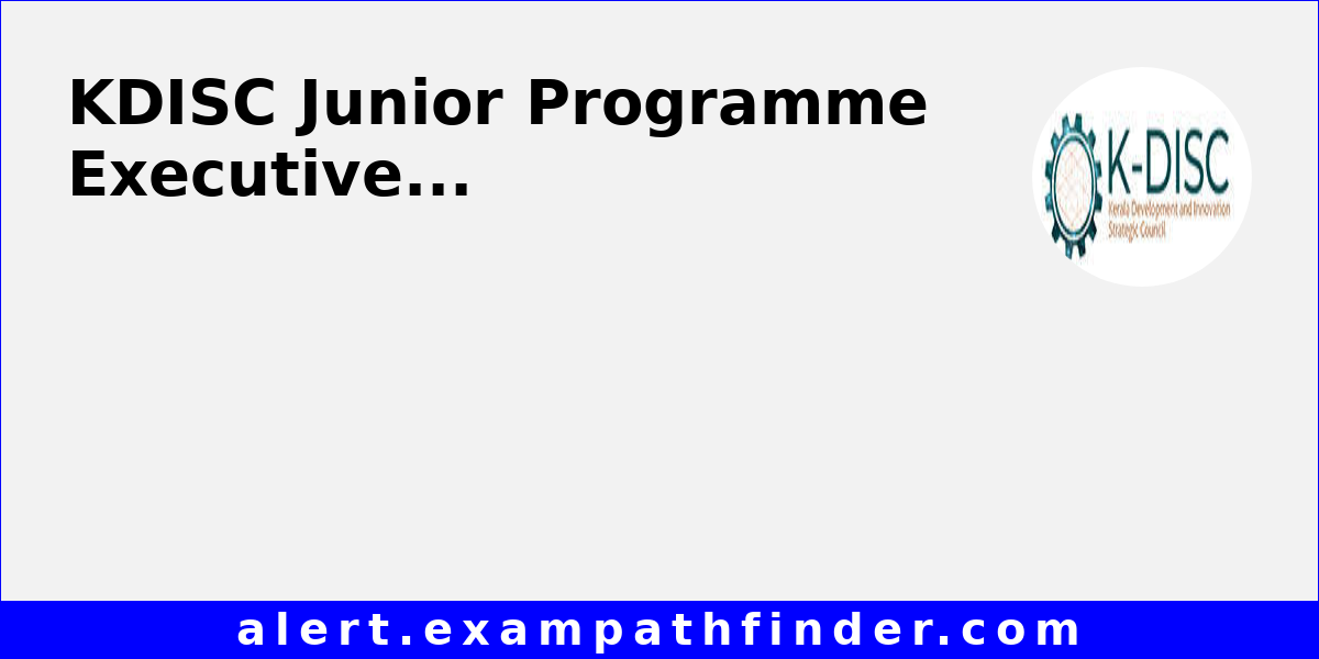 KDISC Junior Programme Executive