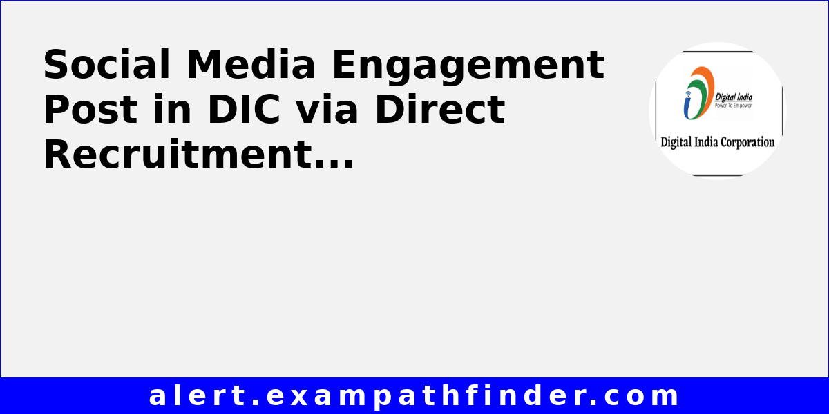 Social Media Engagement Post in DIC via Direct Recruitment