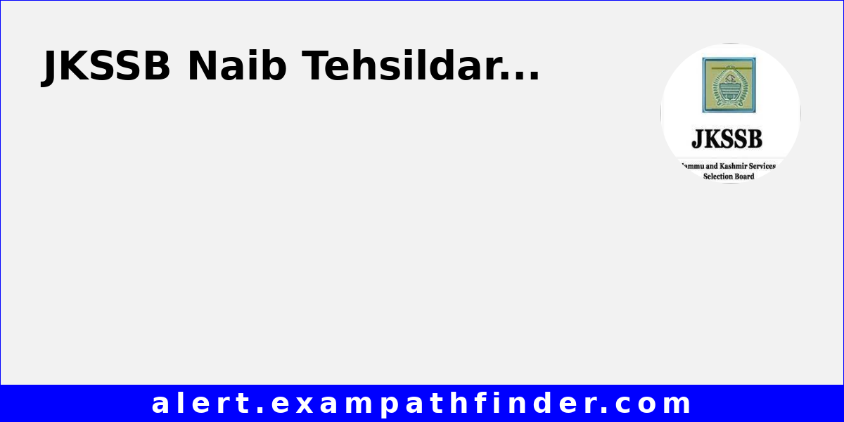 JKSSB Naib Tehsildar