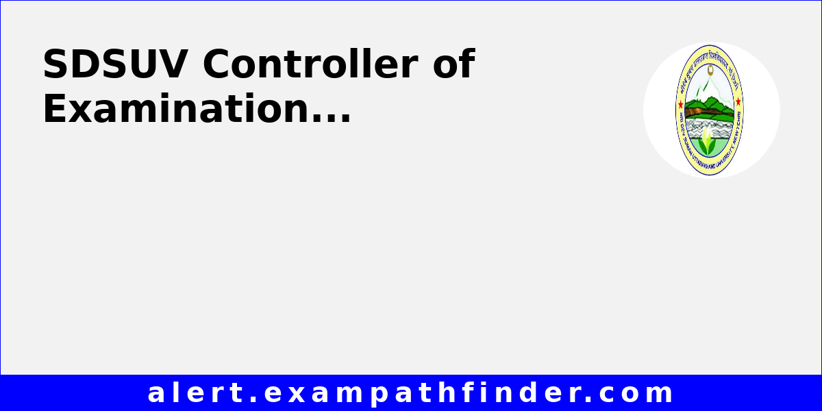 SDSUV Controller of Examination