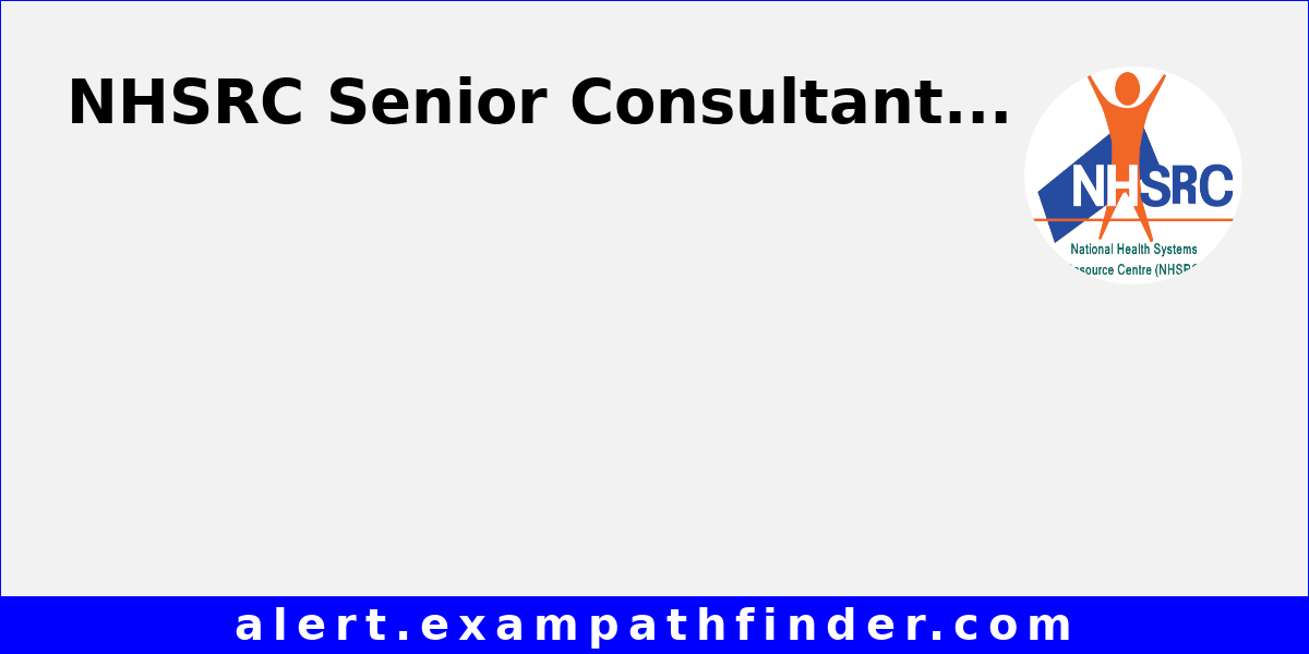 NHSRC Senior Consultant