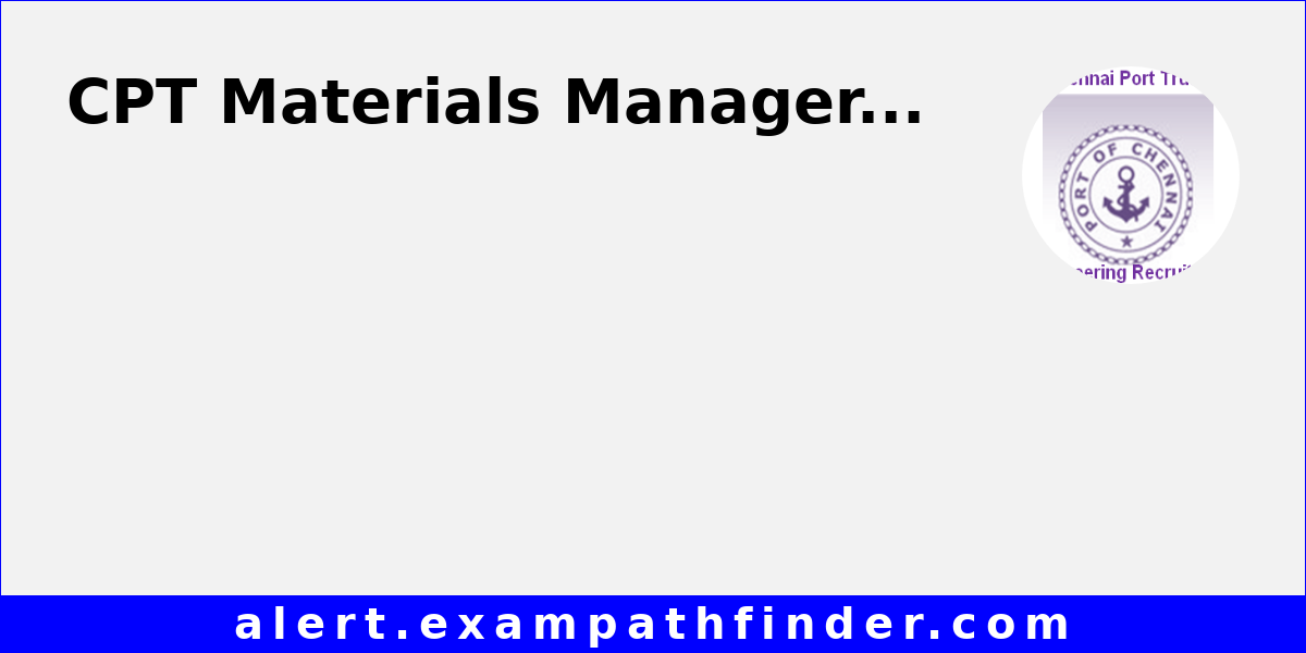 CPT Materials Manager