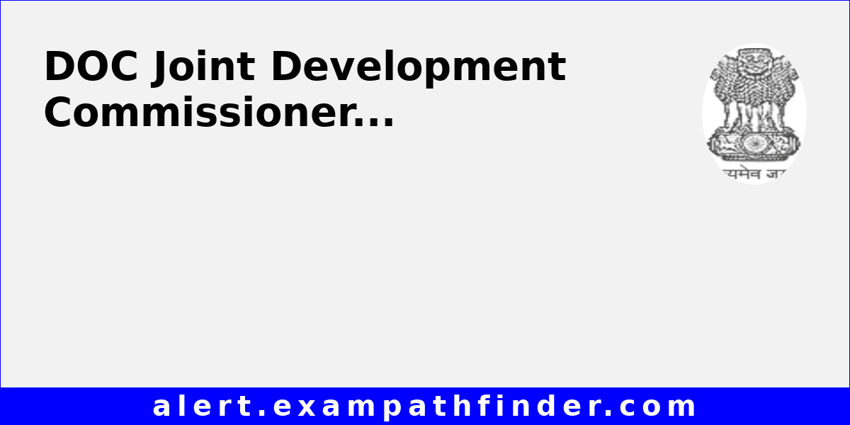 DOC Joint Development Commissioner