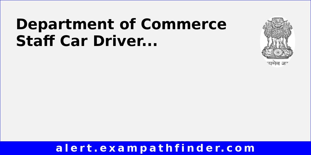 Department of Commerce Staff Car Driver