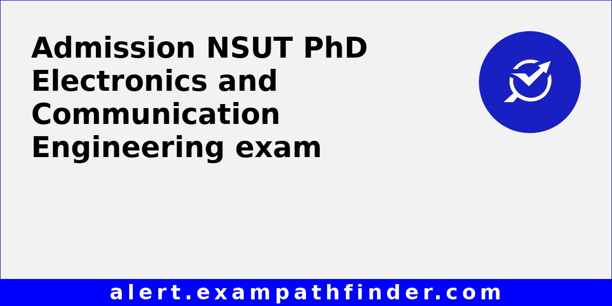 NSUT PhD Electronics and Communication Engineering - All latest ...